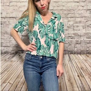 Forever 21 | Tops | F2 Palm Leaf Crop Top Size Med | Poshmark